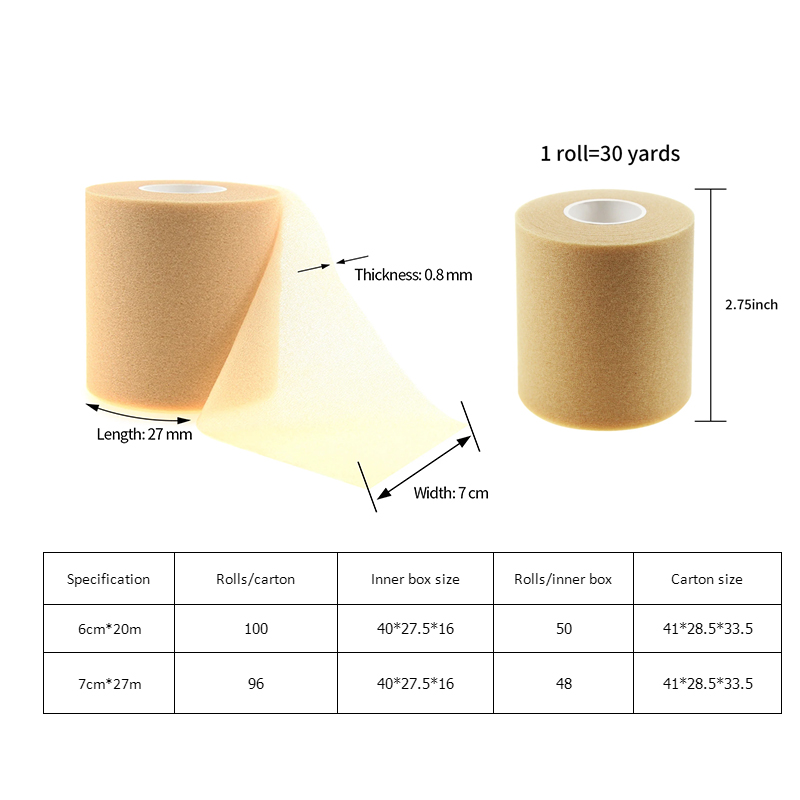 Athletic Pre Wrap Tape- Foam Underwrap Retail and Wholesale